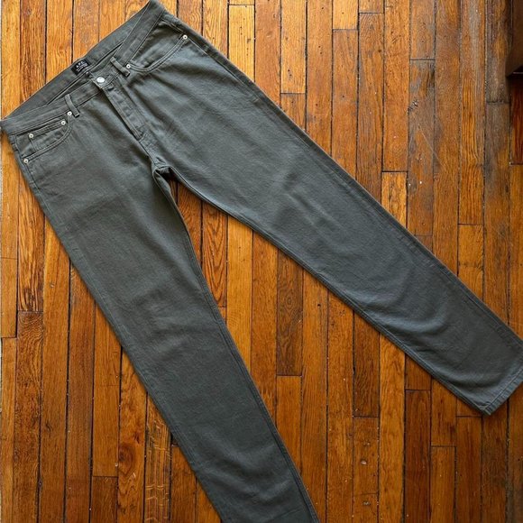 A.P.C. | Jeans | Apc Petit Standard Mens Dark Grey Green Military Style ...